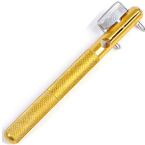 TOSSPER 1pc Fishing Line Knot Tying Tool Metal Fishing Hook Double-Headed Needle Knots Tier Fish Hook Tool Fishing Accessories, Gold