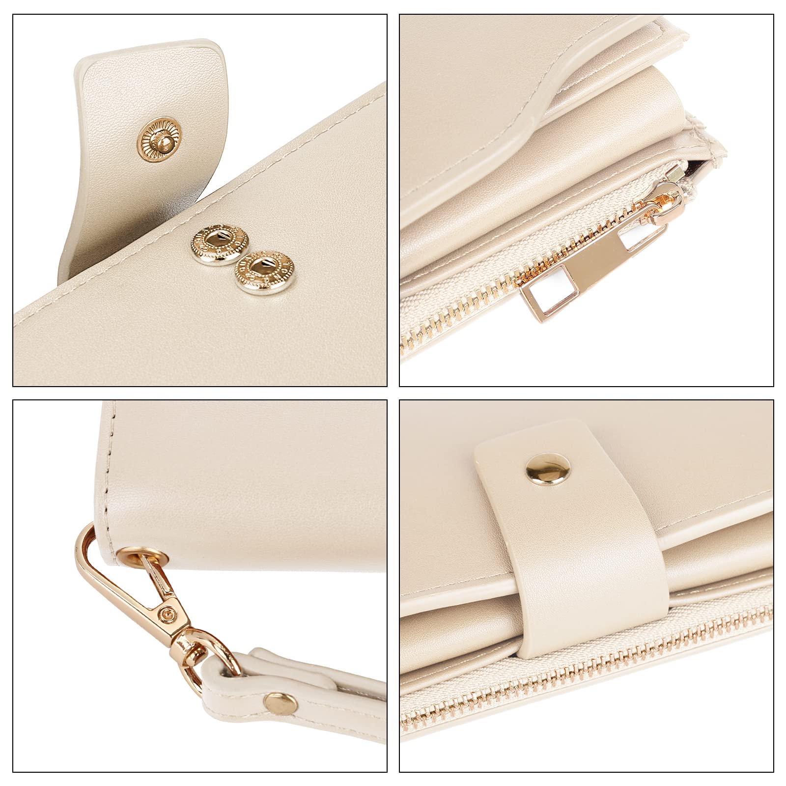 Uromee Wallet Women Vegan Leather RFID Blocking Large Ladies Wristlet Purse Card Holder Organizer Clutch
