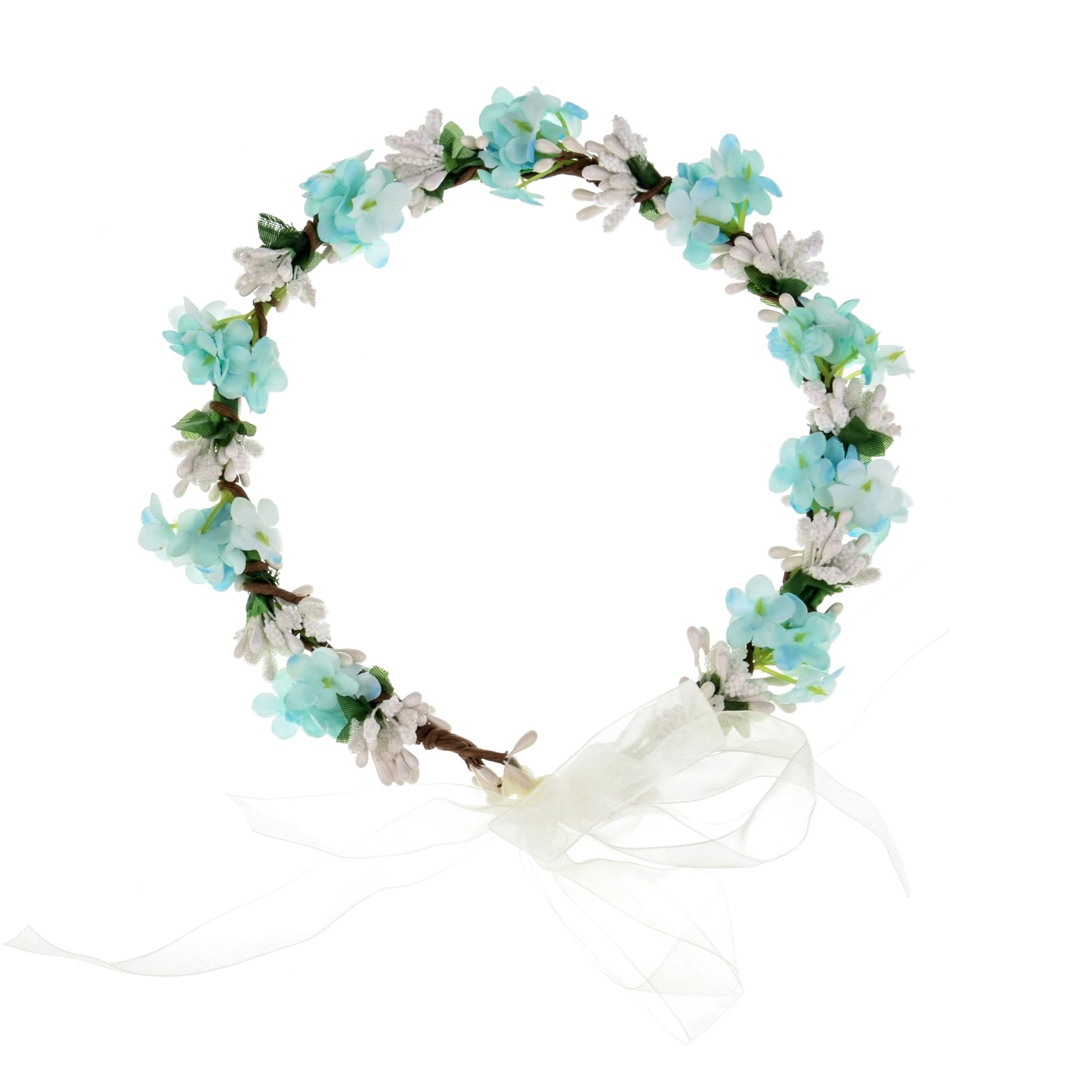 Love Sweety Nature Flower Crown Fruit Headband Boho Garland Wedding Photo Prop (Blue)
