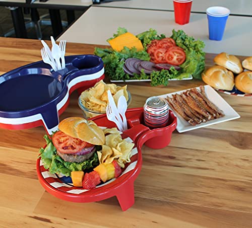 The Original Party Pal, All-In-One Food Tray, Ocean Blue