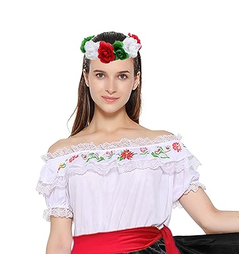 Love Sweety Rose Flower Headband Floral Crown Mexican Hair Wreath (Christmas)