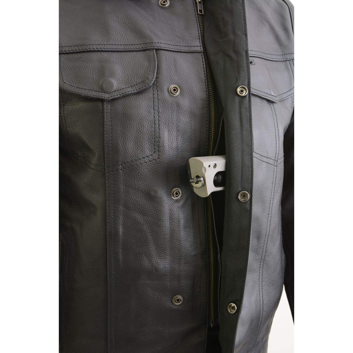 Milwaukee Leather LKM3714 Men's Black Club Style '2 in 1' Zipper Vest with Full Sleeve Hoodie and Quick Draw Pocket - 3X-Large