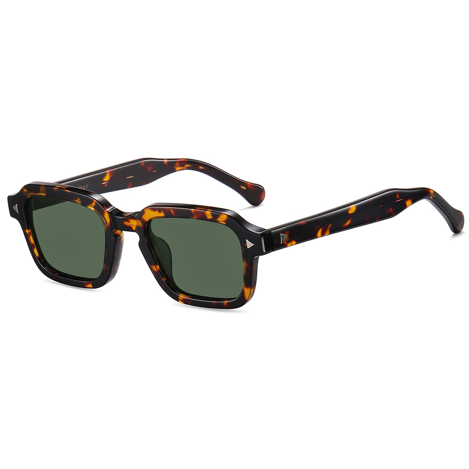 SHEEN KELLY Acetate Polarized Retro Rectangle Sunglasses For Men Women Vintage Square Tinted Shades Sun Glasses