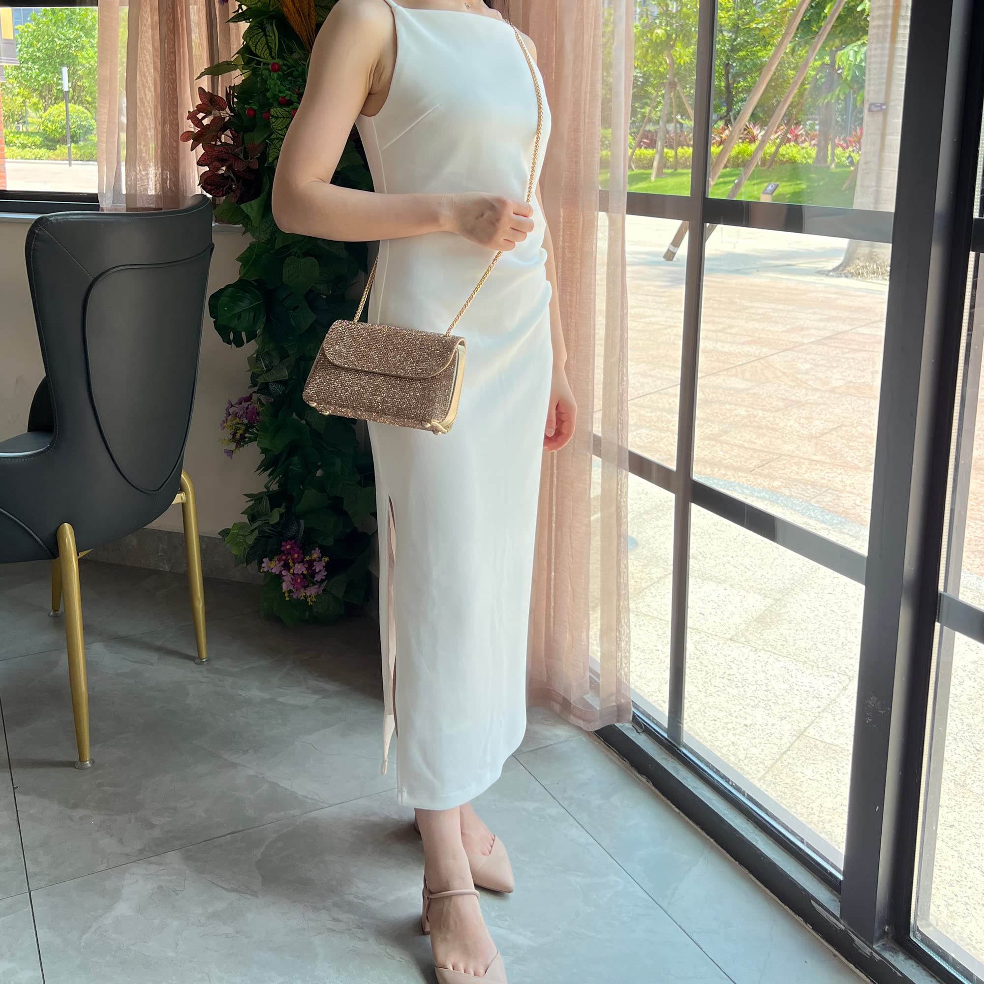 Sparkling Clutch Diamond Purse Women Evening Handbag for Dance Wedding Party Prom Bride(Gold)