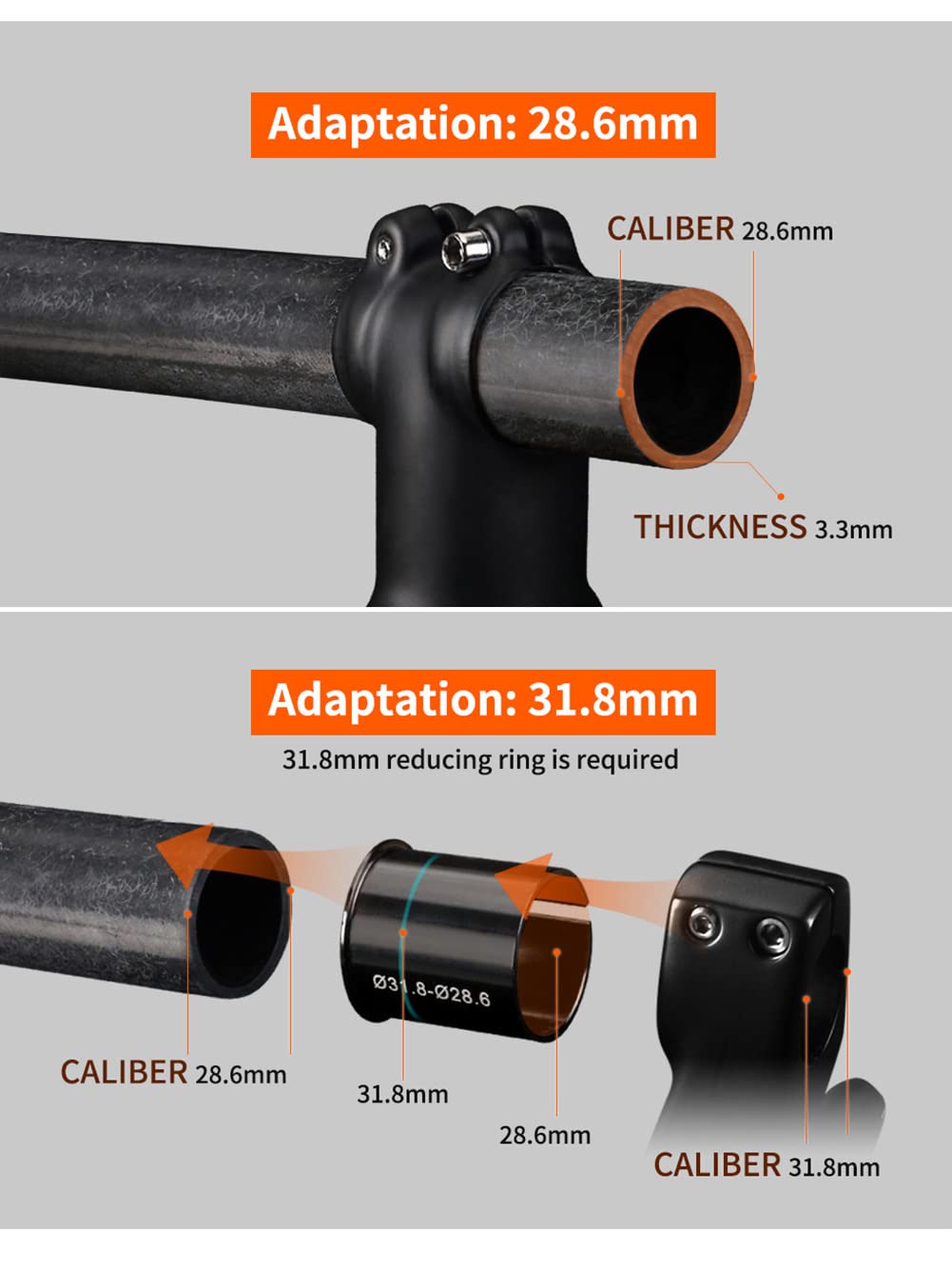 TOSEEK Mountain Bicycle Carbon Fiber Front Fork for 26/27.5/29" Wheel MTB Fork 160mm Disc Brake Rigid Tapered Tube Bike Fork