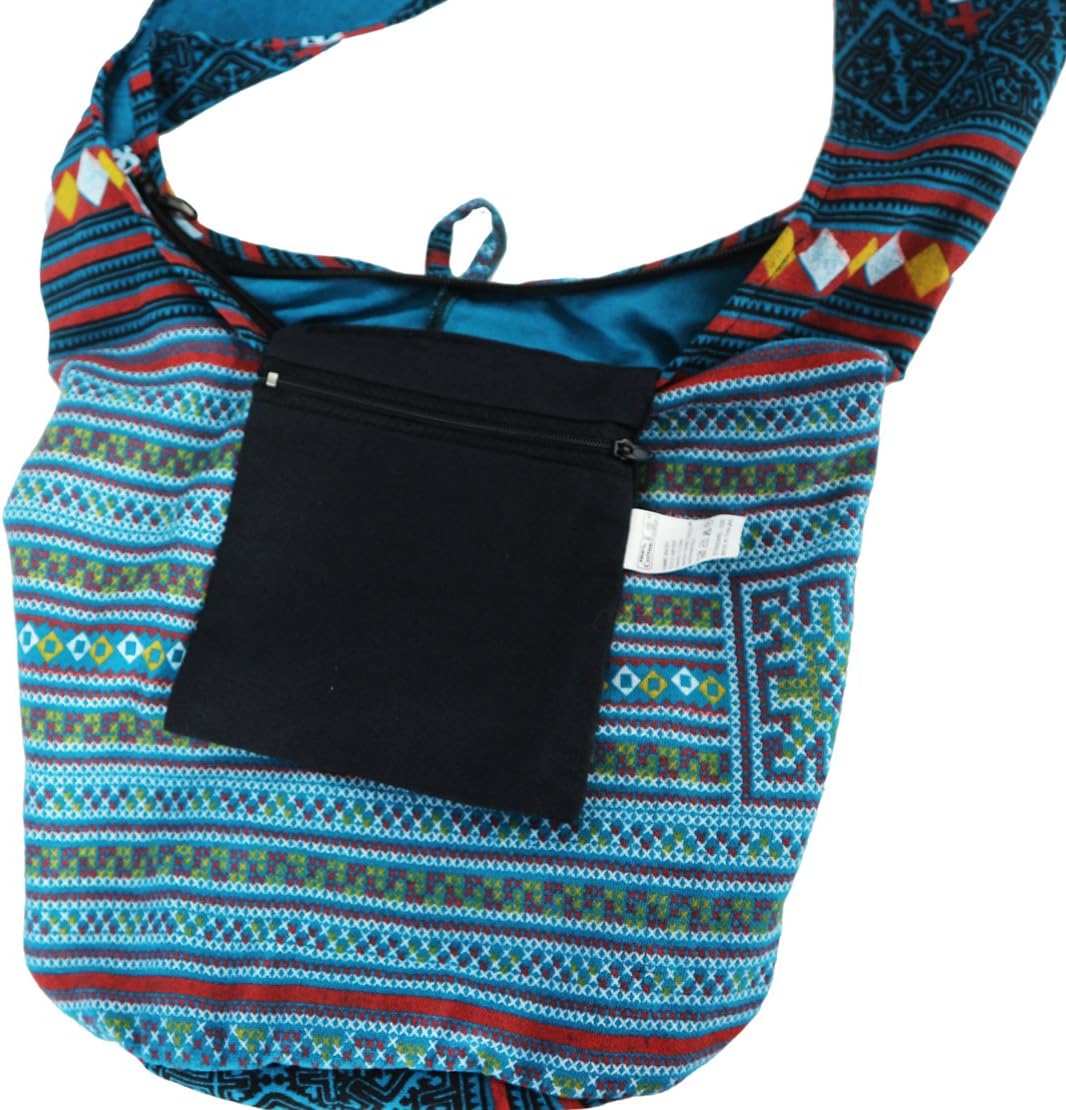 Lovely Creations's Hippie Boho New Elephant Crossbody Bohemian Gypsy Sling Shoulder Bag"Small" Size (Turtle Navy Blue)