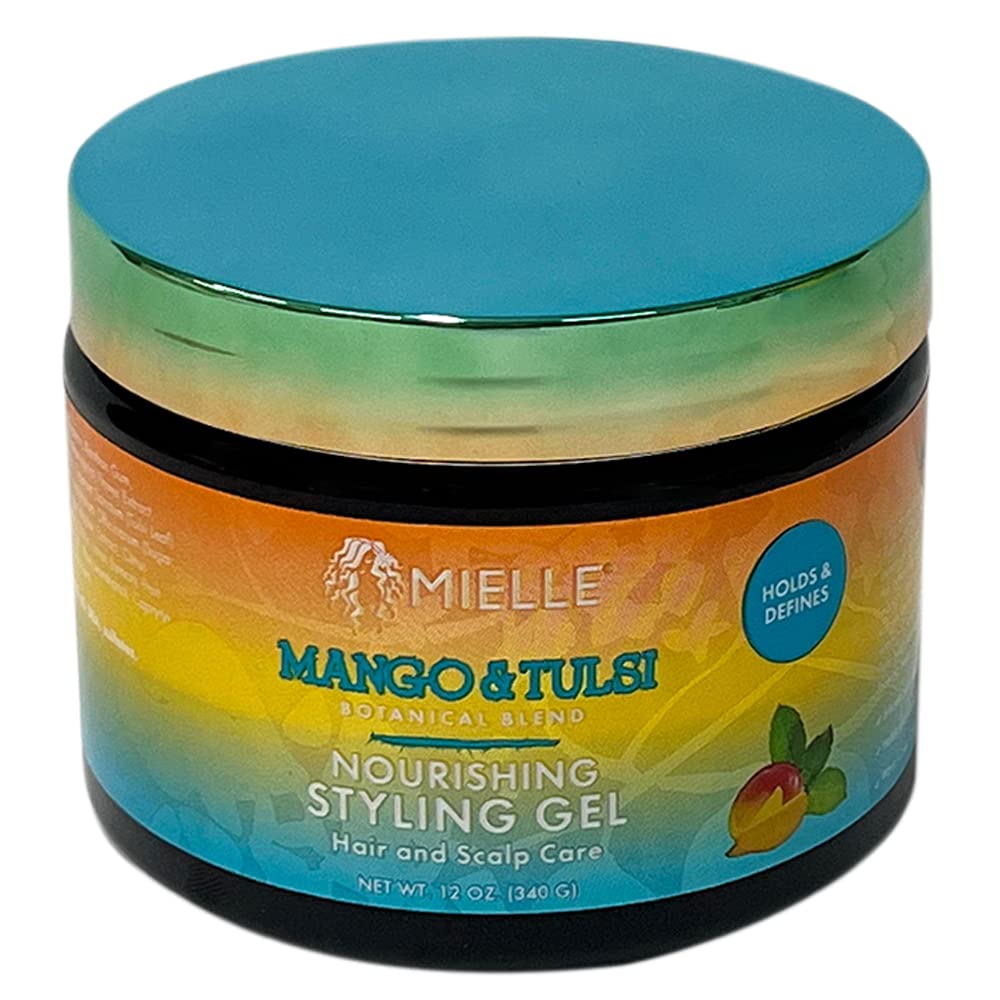 Mielle - Mango & Tulsi β Nourishing Botanical Blend β Infused with Mango Butter & Tulsi Leaves β Shampoo, Conditioner & Styling Gel β Bundle Set 3 PCS
