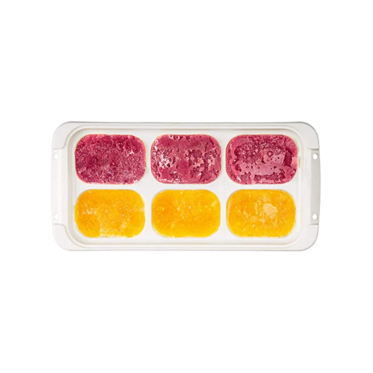 PrepWorks PKS-735 Dishwasher Safe Half Cup 6 Serving Leftover Soup & Food Storage Freezer Pod Tray with Silicone Lid, Blue & White