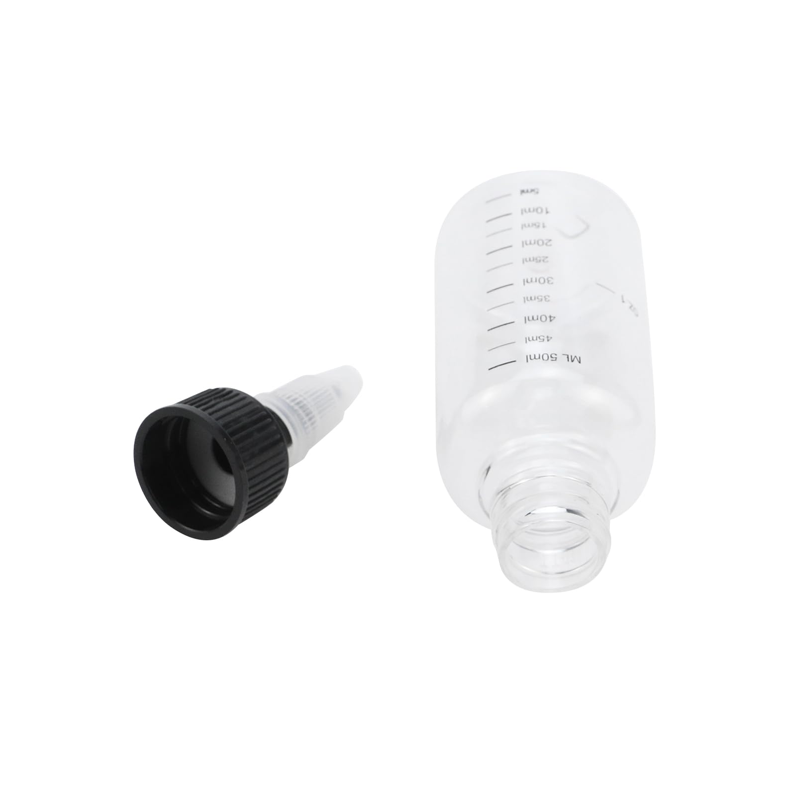Risbay Transparent Plastic Squeeze Bottles,10Pcs 60ml Transparent and Black Plastic Squeeze Dispensing Bottles for Ink,Oil,Gel,Glue