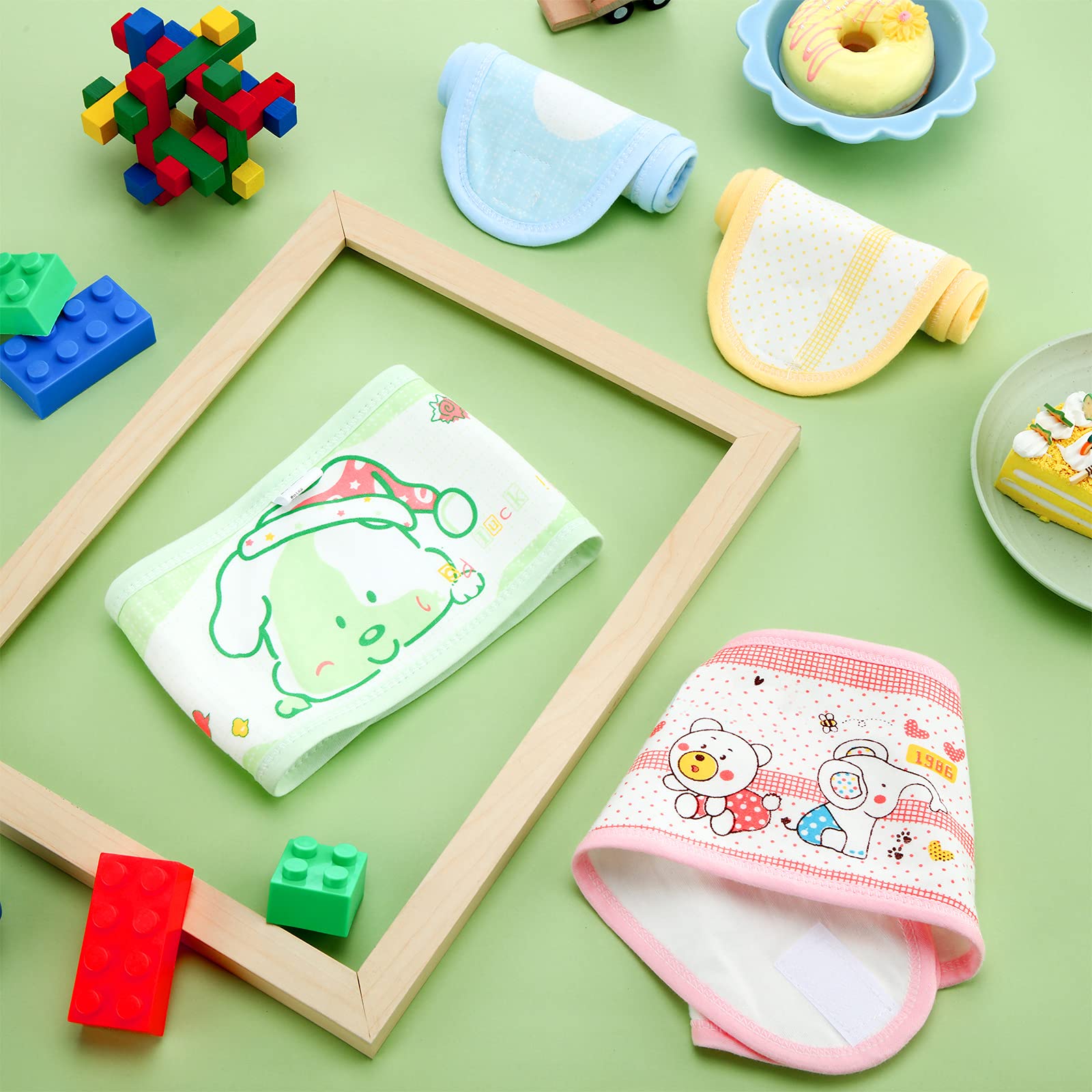 SATINIOR 8 Pcs Baby Belly Button Band Cartoon Baby Umbilical Cord Belly Band Infant Protector Soft Newborn Navel Belt for Babies 0-12 Months, 2 Styles