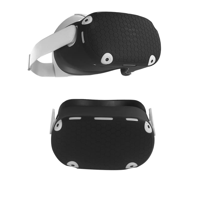 VR Full Package Handle Silicone Protective Cover Host 6 Pcs for Oculus Quest 2 Set Anti-Drop Anti-Slip (Red)