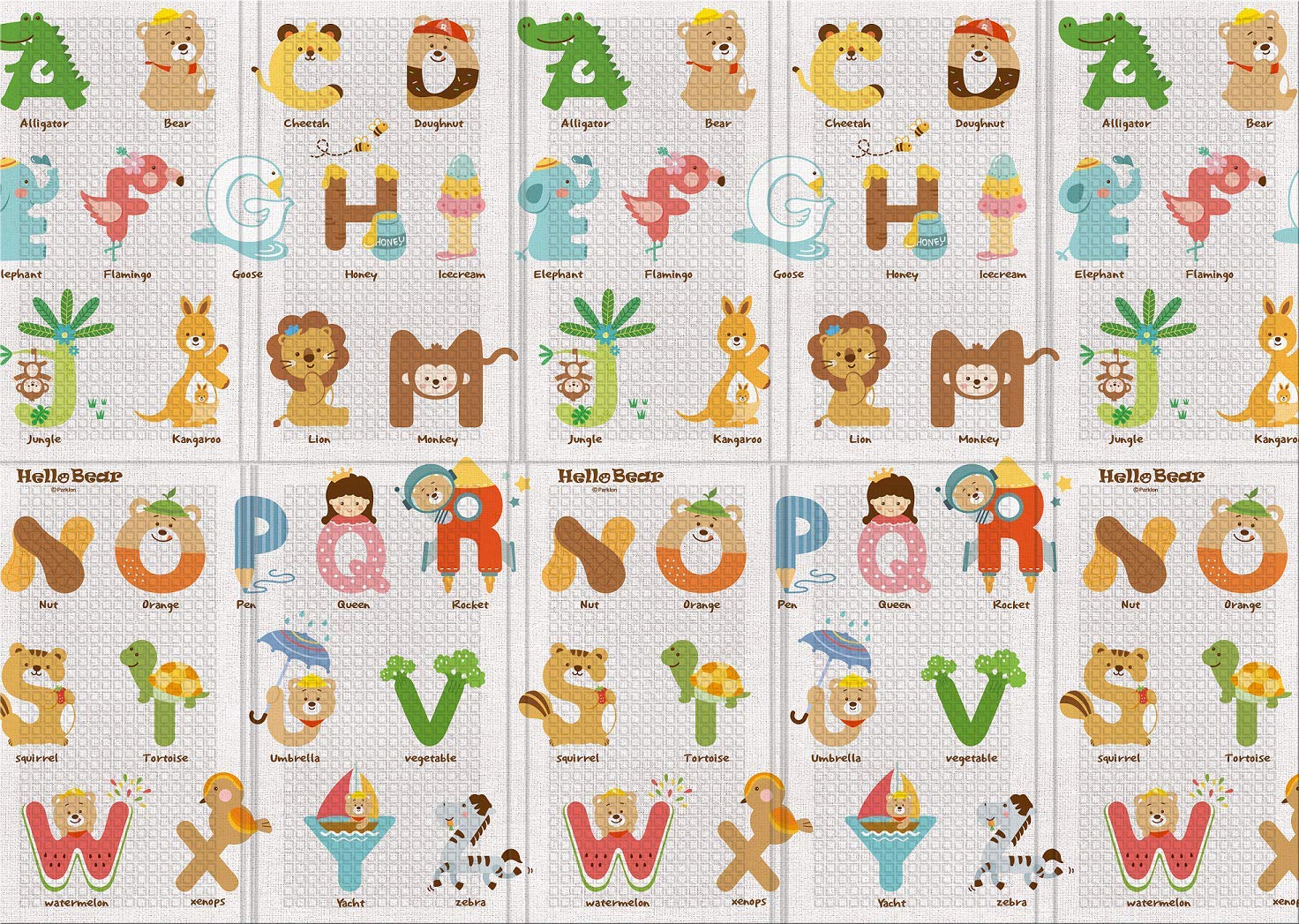 Parklon Portable Play Mat - Double-Sided ABC + Zig Zag (78.7 x 55.1 x 0.4")