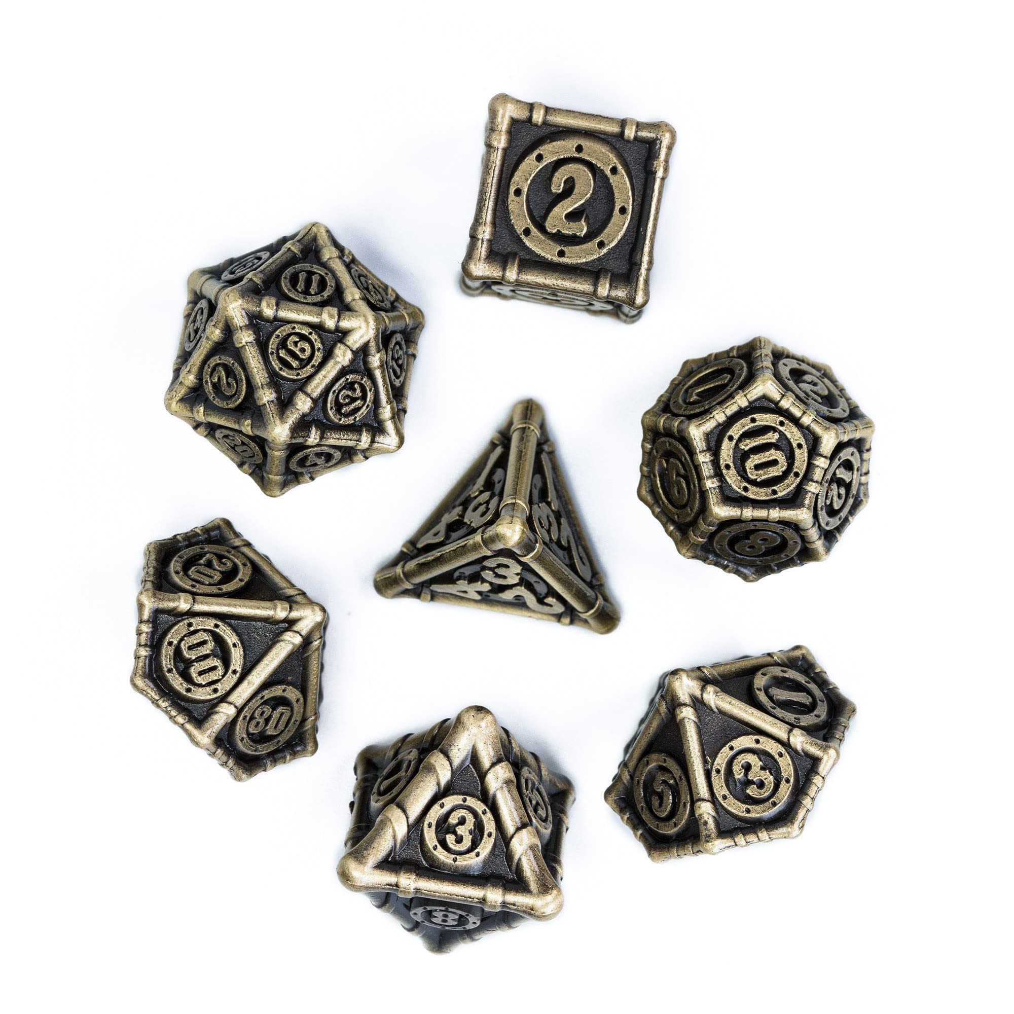UDIXI 7PCS DND Dice Set Metal, Polyhedral D&D Dice Set Octopus d&d Dice, Metal d n d Dice Set for Dungeons and Dragons (Silver)