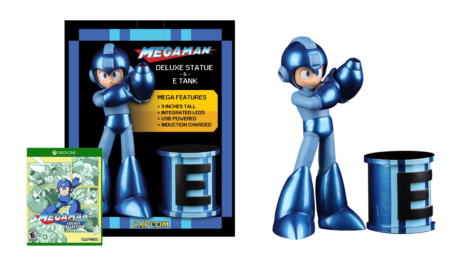 Mega Man Statue & E-Tank with Mega Man Legacy Collection Game - Xbox One Special Edition