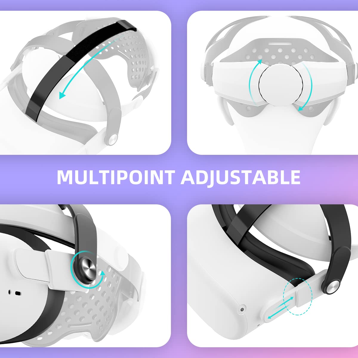SINWEVR M3 Head Strap Accessories Compatible for Quest 2 Elite Strap, Effectively Reduce Facial Pressure and Enhanced Comfort in VR(Headset Not Included)