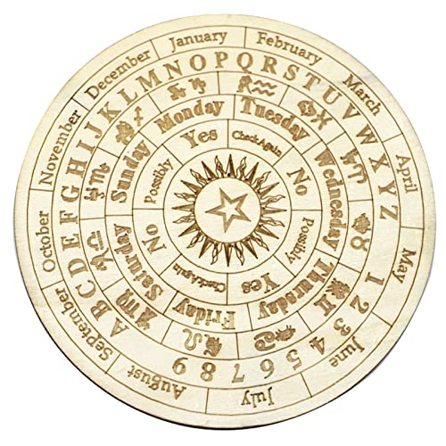 warkul Wooden Ouija Board Polished Burr-Free Divination Metaphysical Message Board for Home Wiccan Altar Board