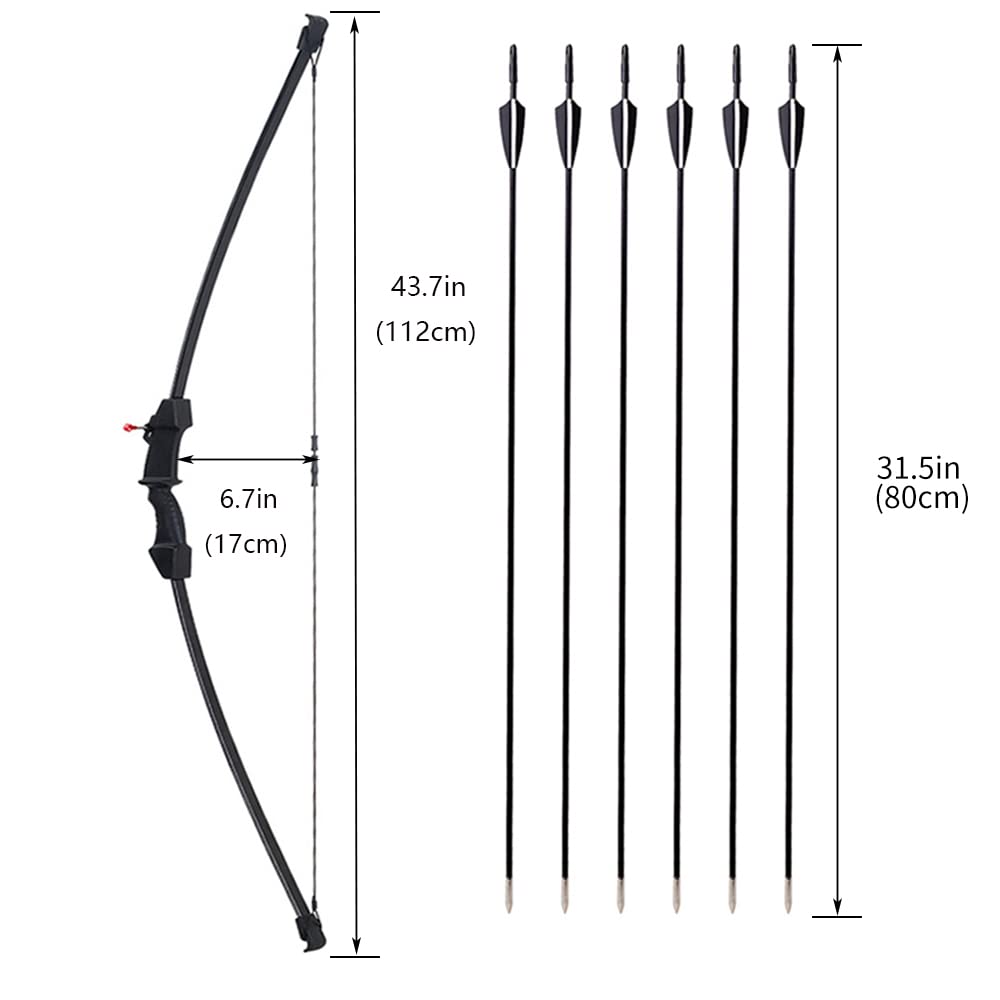 SOPOGER Bow and Arrows Set for Youth Beginner Archery 45" Teens Recurve Bow Kit for Backyard Sport Shooting Training Game Gift with 6 Arrows, 4 Target Face Paper and Pins, Armguard, Sight, 15 Lb