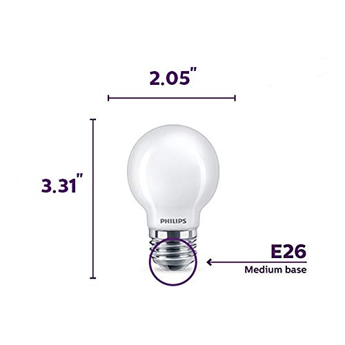 Philips LED Flicker-Free Dimmable Warm Glow Effect Frosted G16.5 Light Bulb, 650 Lumen, 2200-2700K, 3.8W35W, E26 Base, Title 20 Certified, 8-Pack , White