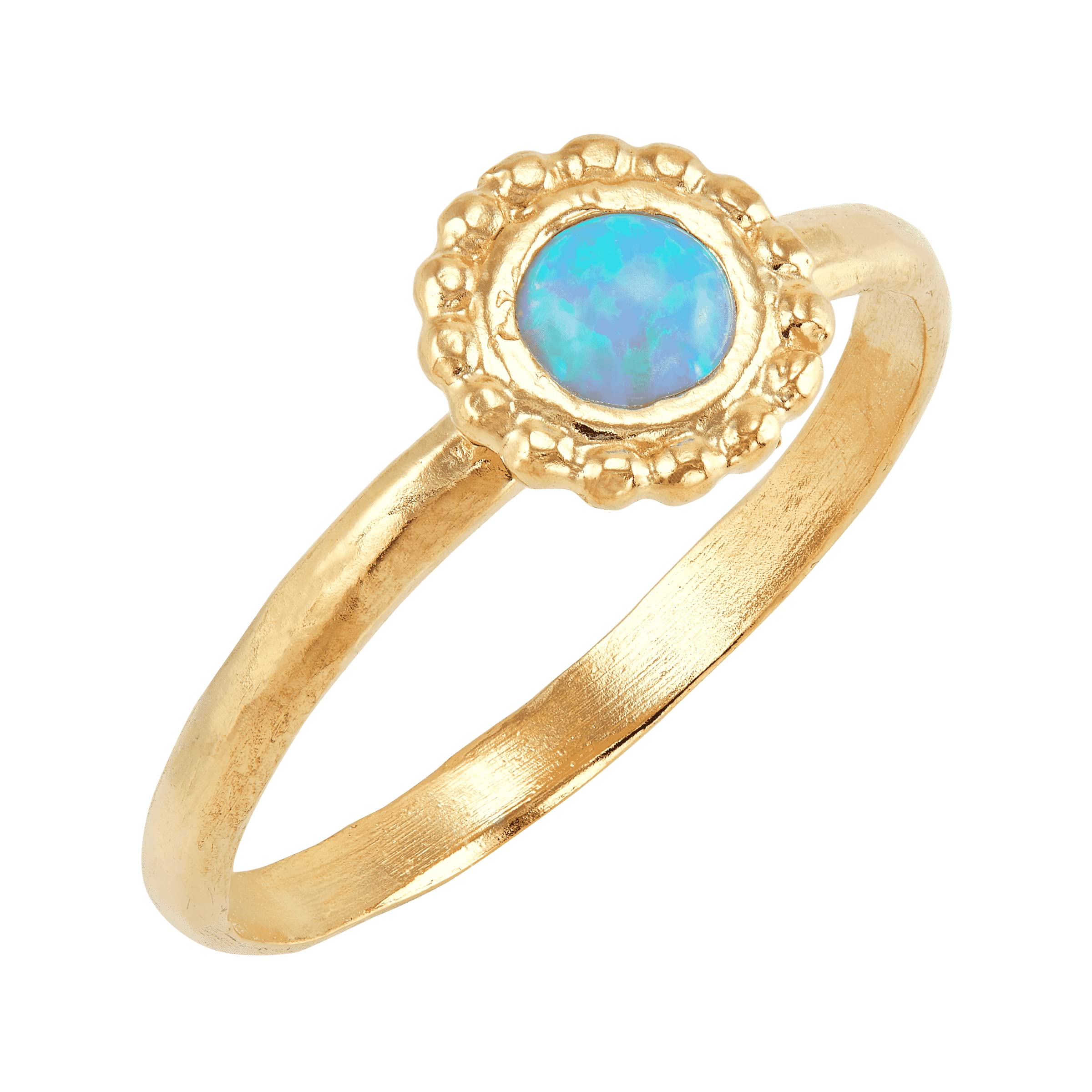 Silpada 'Blue Lagoon' Lab-Created Opal Ring in 14K Yellow Gold-Plated Sterling Silver, Size 10, Size 10