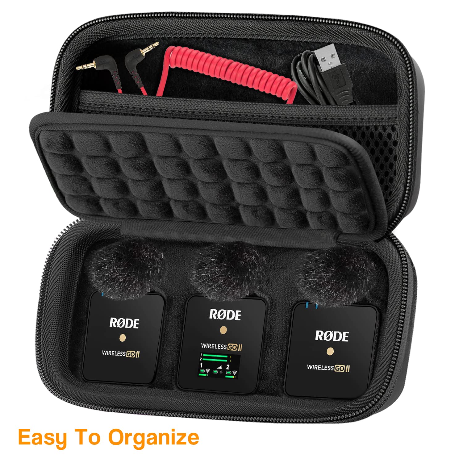 Ravaver Hard Storage Case for Rode Microphones Wireless GO II Dual Channel Wireless Microphone System, Case Only