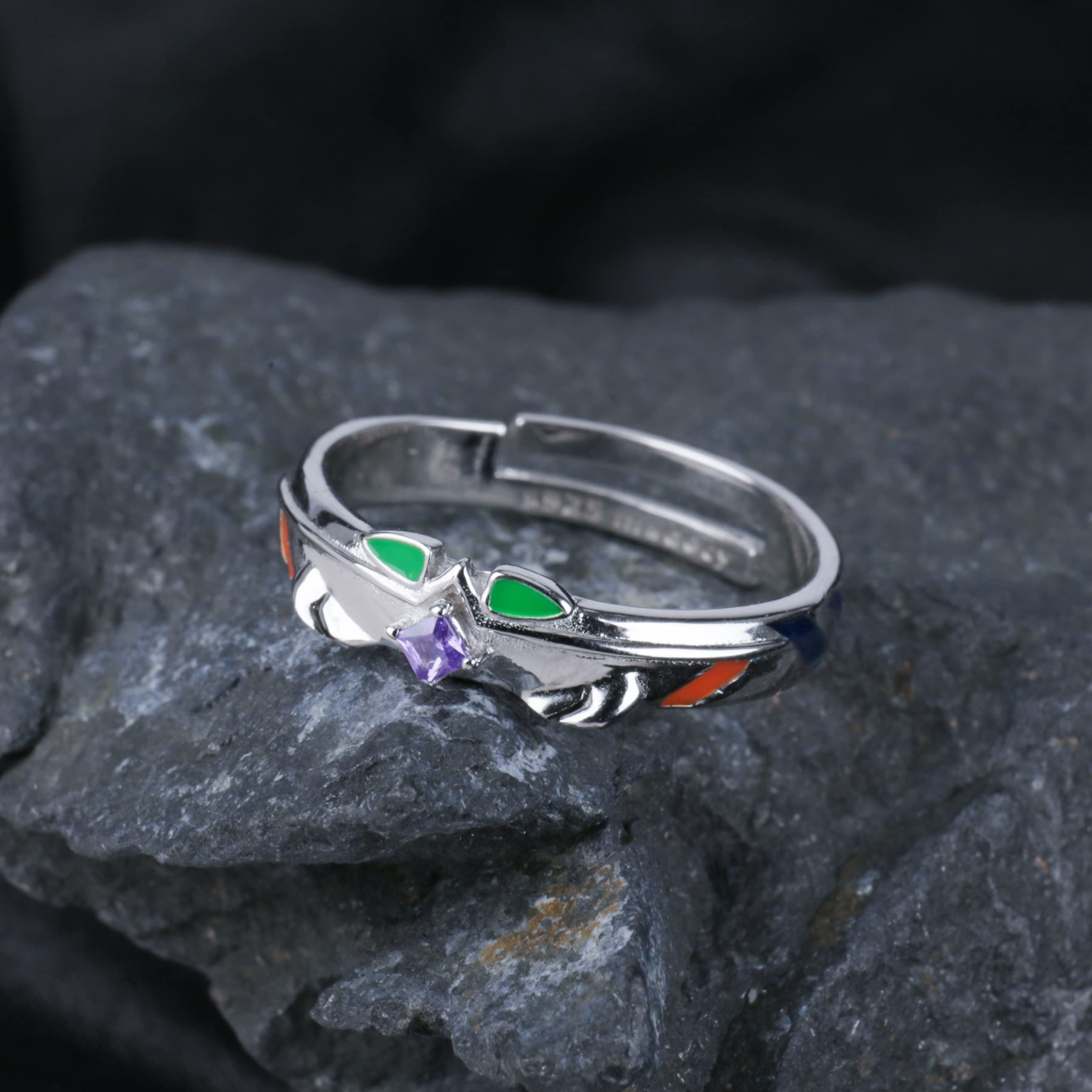 TWINKANIME Anime EVA Ayanami Rei -''All 2-'' S925 Sliver Ring Cosplay Accessory High Durability Adjustable Ring, White