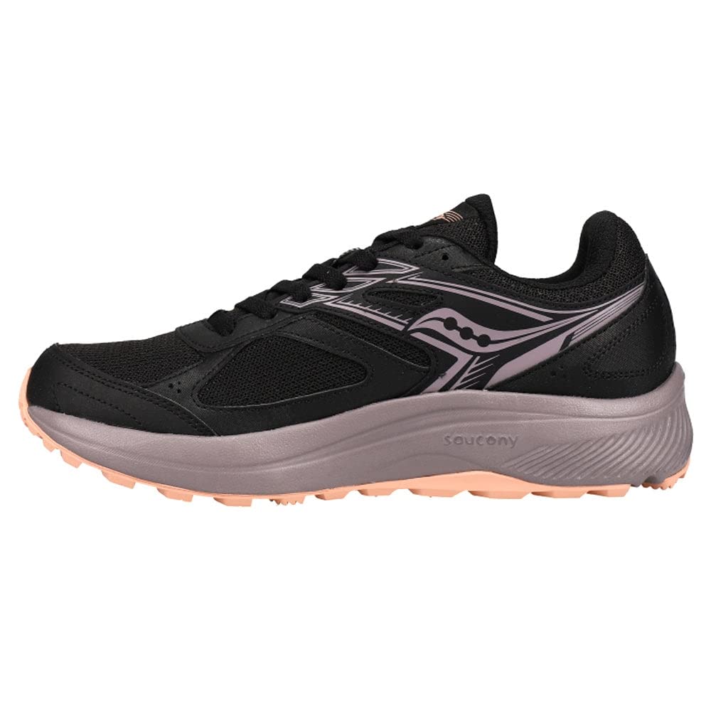 Saucony Women's Cohesion TR14 Trail Running Shoe, Black/Sunset, 8