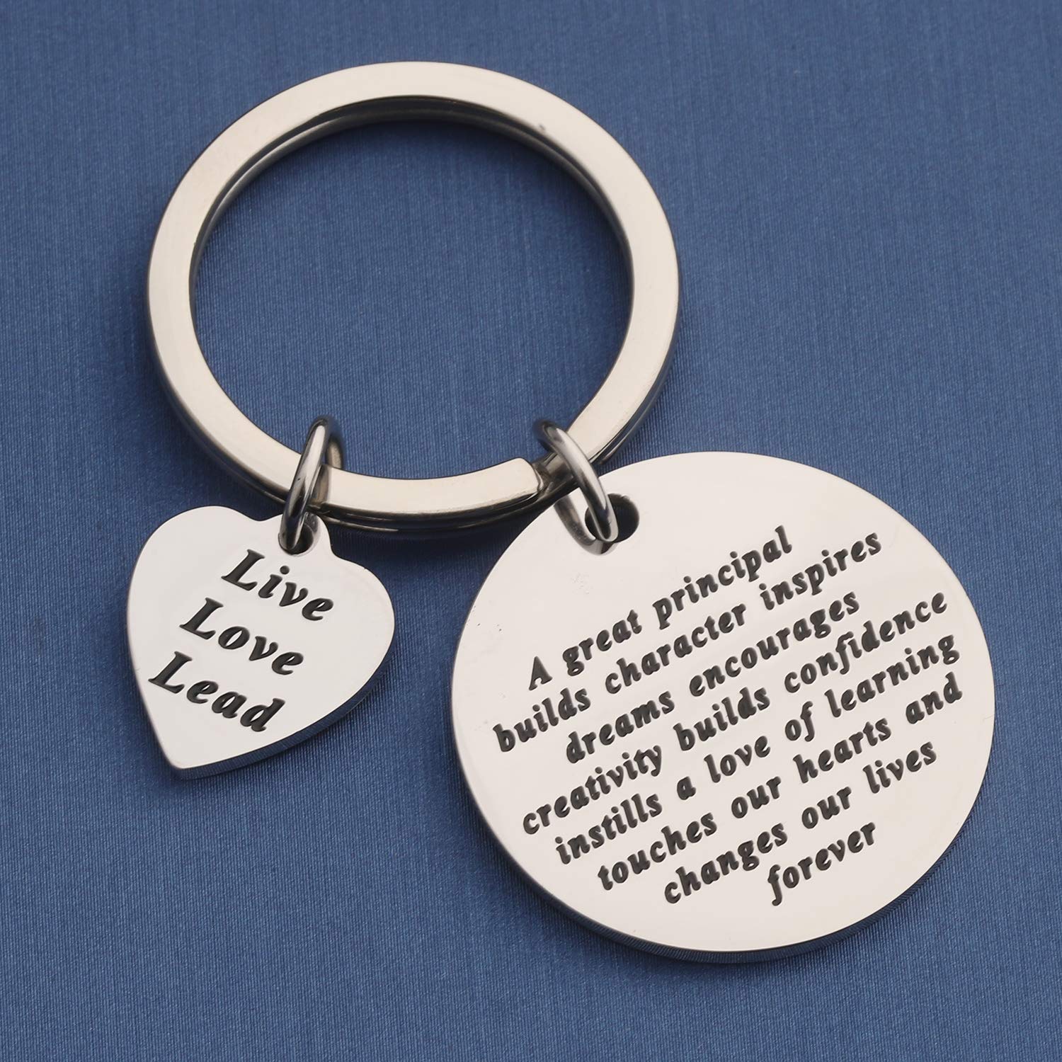 MYOSPARK Principal Keychain A Great Principal Builds Character Inspires School Principal Jewelry Retirement Thank You Gift (Principal Keychain)