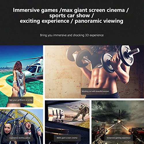 Vr Smart Digital Glasses, Imax Giant Screen Cinema Effect 3D Virtual Reality Headworn Game Glasses with Handle Set, 600 Degrees Can Be Adjusted, Compatible with iOS and Android