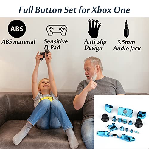 One Controller Button Set,Replacement RB LB RT LT Trigger Buttons Mod Kit for One with 3.5mm Jack Set,18 Controller Colorful Buttons Set ABXY Dpad Triggers Full Buttons Set