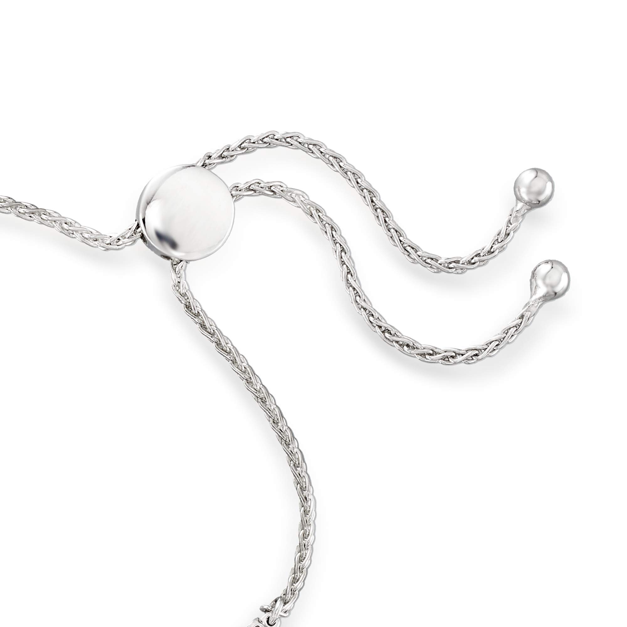 Ross-Simons 0.50 ct. t.w. Diamond Open-Circle Bolo Bracelet in Sterling Silver