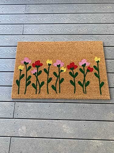 Wildflower Doormat Cute Floral Front Doormat Cute Spring Porch Decor Housewarming Gifts Door Mat Shoe Mat Porch Decor 20X32 Inches