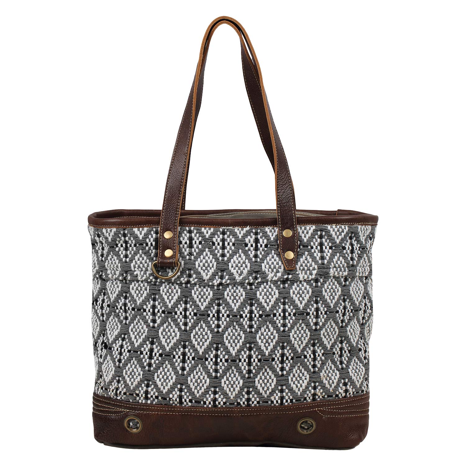 Myra Bag Classio Upcycled Canvas & Leather Tote Bag S-1580
