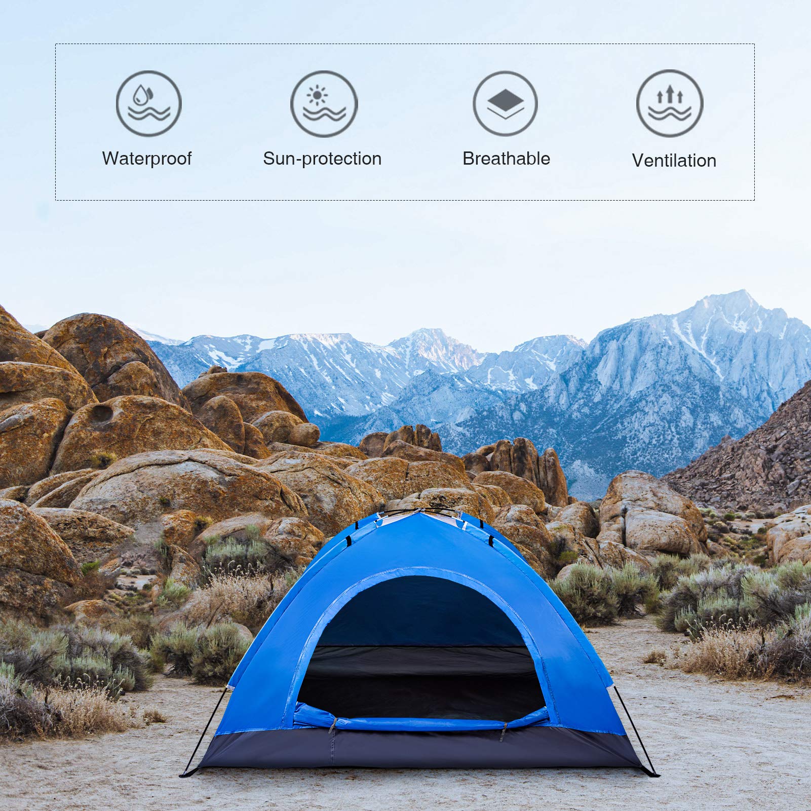 S.Y. Home&Outdoor Lightweight Backpacking Camping Tent for 2 Person Hiking Waterproof Backpack Tent - ArmyGreen