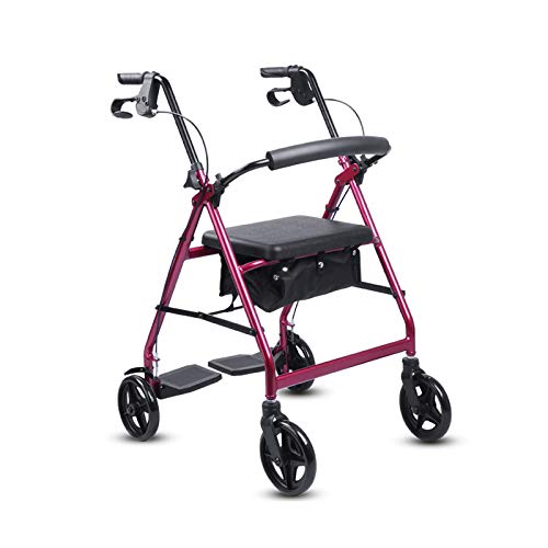 Walker,Rollators Walker Walker with Seat Walkers for Seniors Multifunctional Three in one Walker Foldable Walker Lightweight Aluminum Walker Outdoor,Supports 220 lbs
