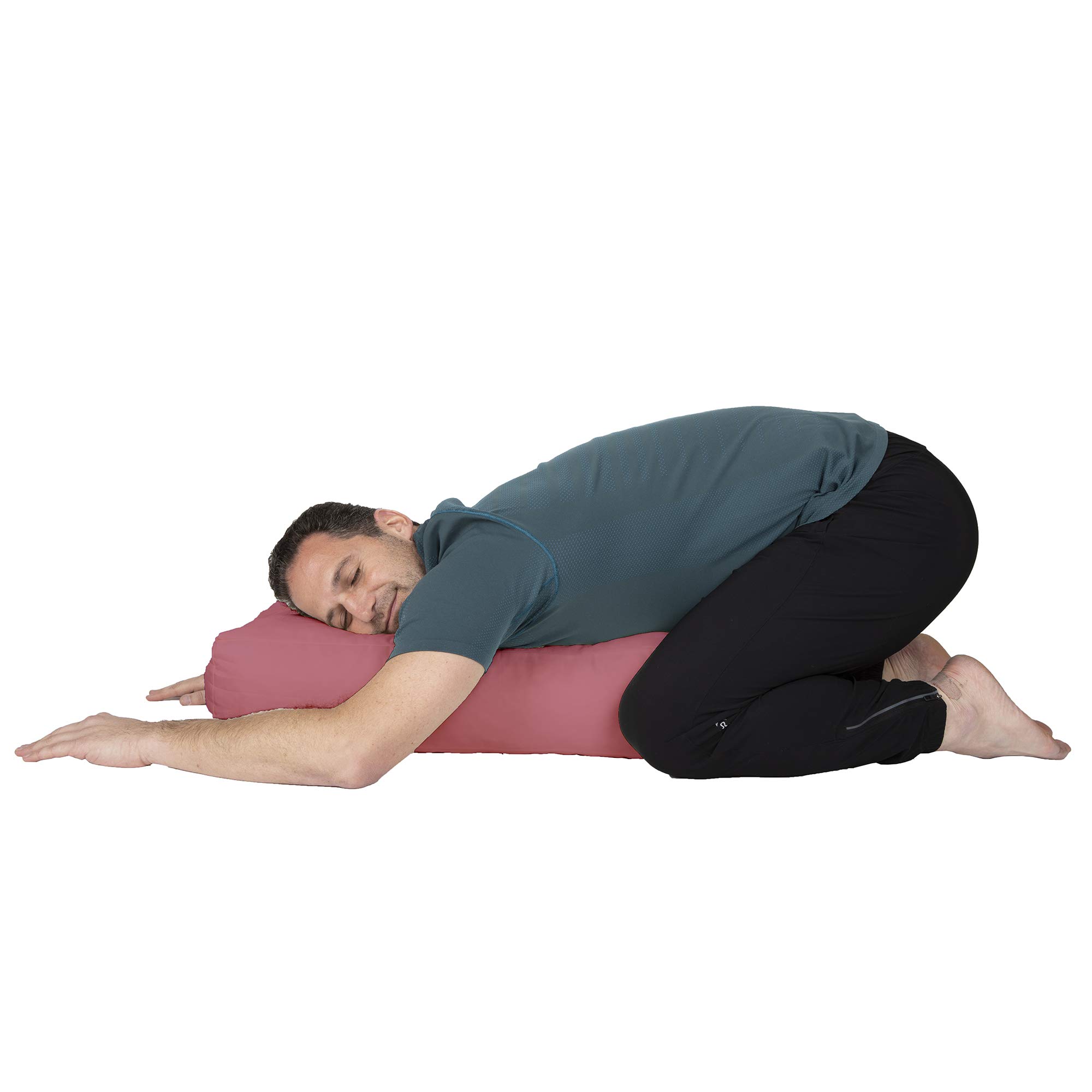 Mind Reader Yoga Bolster/Cushion Restorative, Yin Yoga Prop, Meditation Yoga Pillow, Polyester, Machine Washable Cover, 4 Colors, Square, Pink