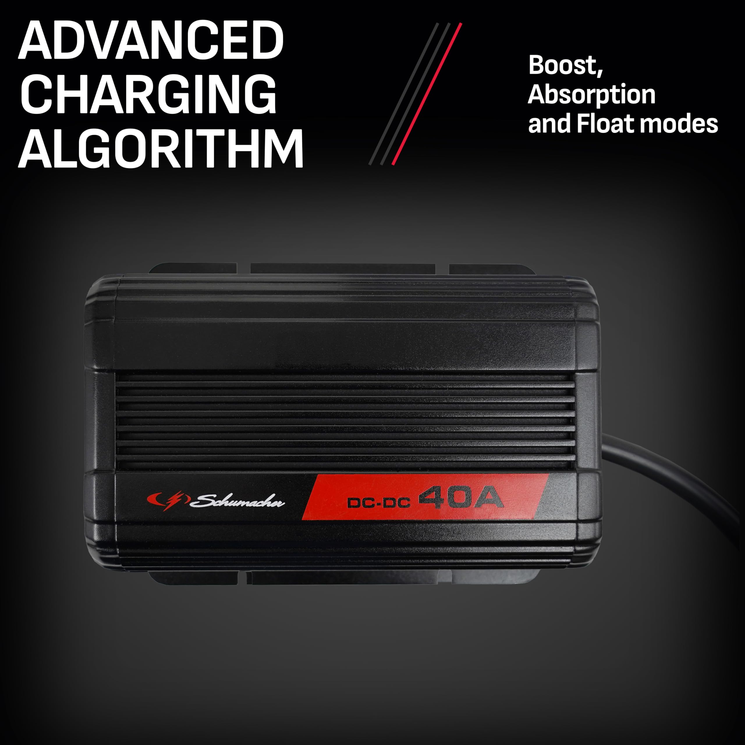 Schumacher Electric SDC371 Smart Battery Charger and Maintainer - 40A 12V DC-DC Smart Charger - Standard, AGM, Gel, Calcium & Lithium Battery Charger - Use with Solar Panels or Vehicle Alternator