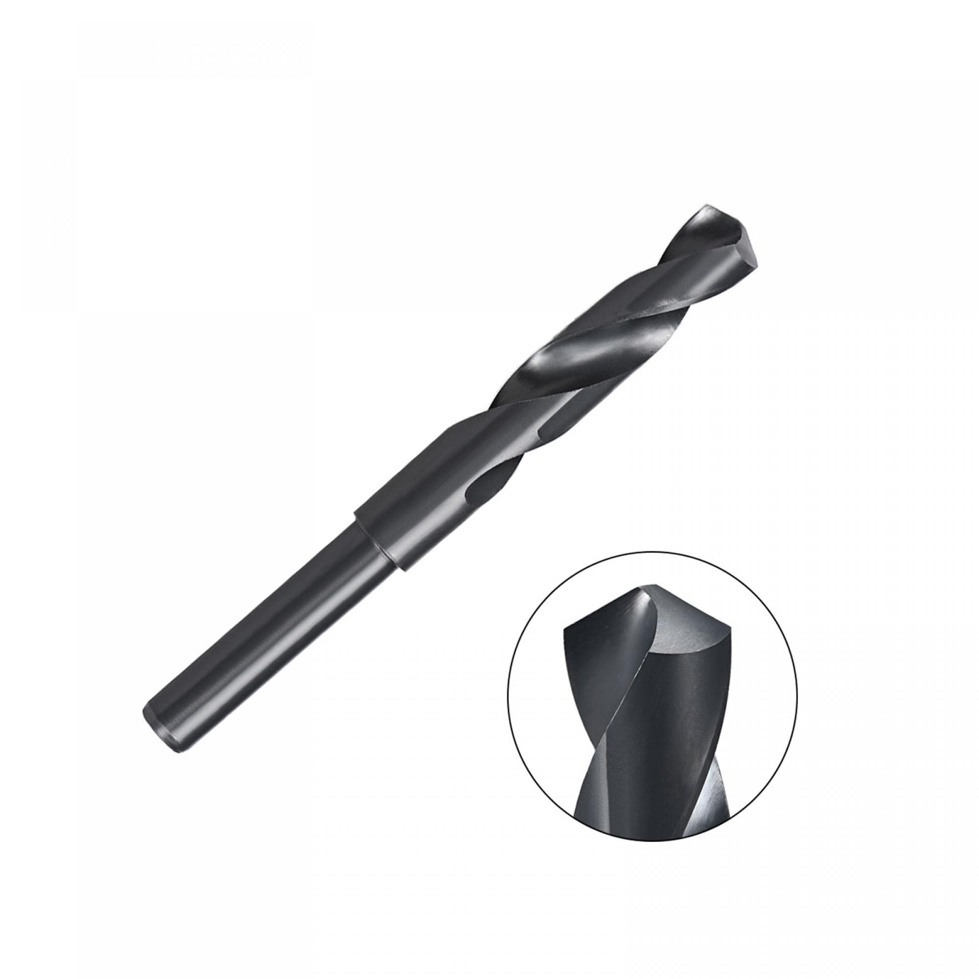 uxcell Reduced Shank Drill Bit 16mm & 18mm HSS 6542 Black Oxide with 1/2" Straight Shank