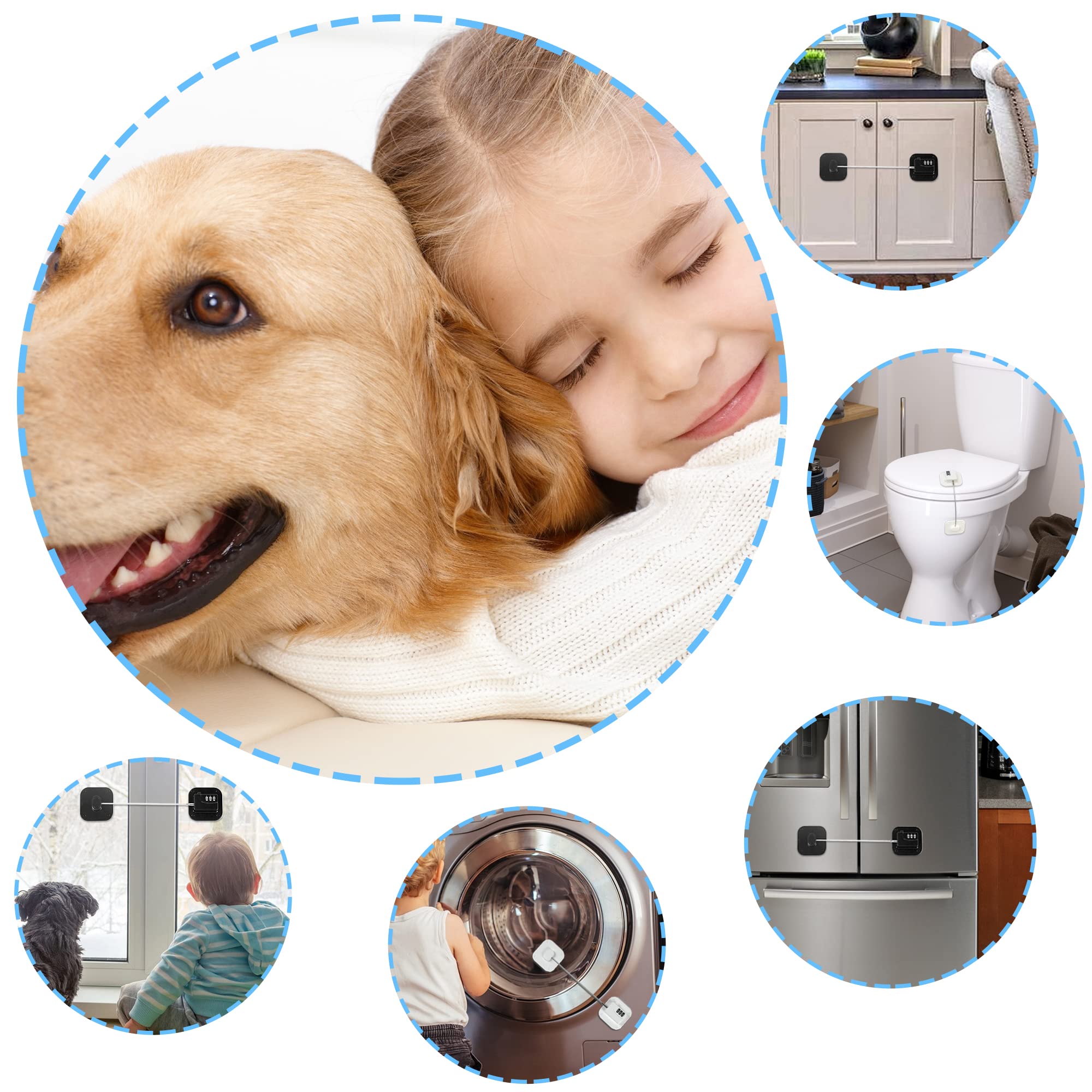 MrBullock 2 Pack Refrigerator Lock Fridge Locks for Kids Keyless Child Safety Cabinet Locks for Cabinets Closets Drawers Window Electrical Appliances btbfami Locks