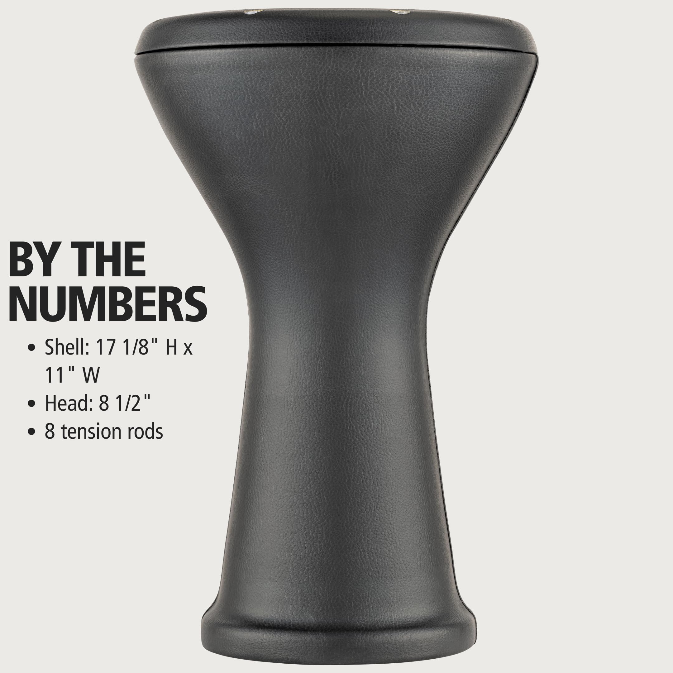 Meinl Aluminum Doumbek, Black Finish, 8 1/2 inches head x 17 1/8 inches height