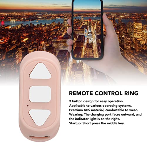 Remote Control for Phone, Page Turner ABS 3 Buttons 10m Distance for Watching Video Shots (Pink)