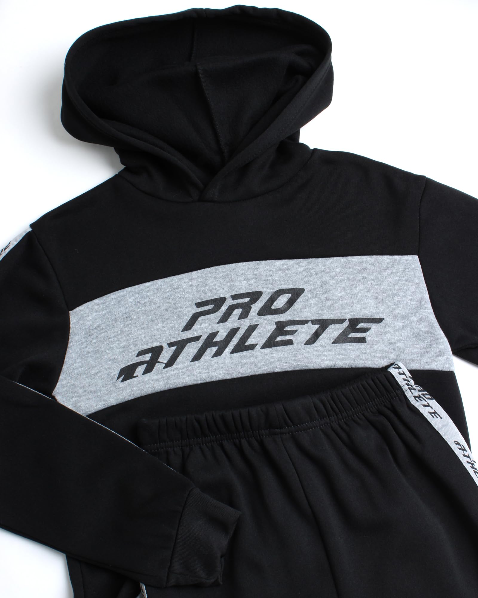 Pro Athlete Boys' Sweatsuit Set - 2 Piece Fleece Pullover Hoodie and Jogger Sweatpants (8-16), Size 8, Charcoal New