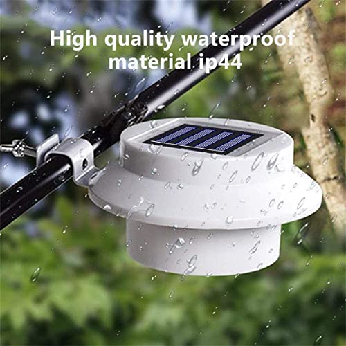 Miyole 6 Pack Solar Powered Gutter Lights Waterproof Outdoor Dusk to Dawn 3 LED Deck Fence Wall Stair Step and Yard Cool White LED Eaves Garden Landscape Pathway