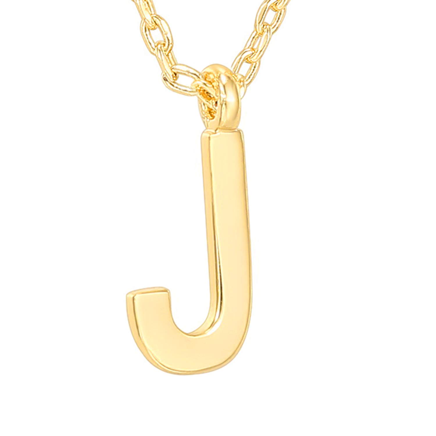 PAVOI 14K Yellow Gold Plated Initial Necklace | Letter Necklaces for Women | J Initial