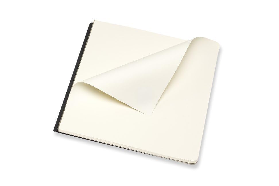 Moleskine Art Sketch Pad, Soft Cover, Square (7.5" x 7.5") Plain/Blank, Black, 48 Pages