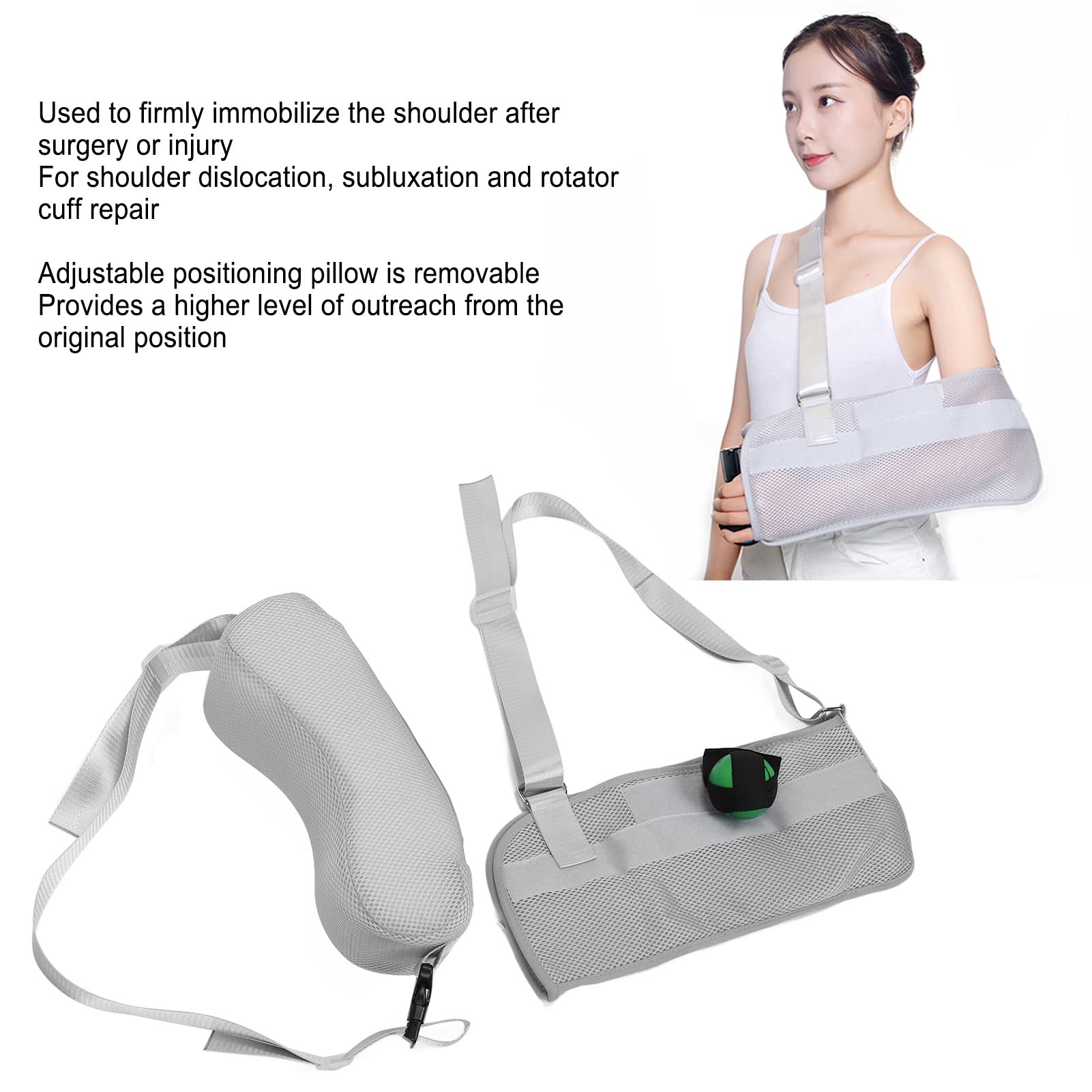 Shoulder Abduction Pillow, Shoulder Supports Immobilizers Shoulder Abduction Sling Removable Relief Pain Support Arm Pillow Slings Shoulder Arm Immobilizer Injury Support