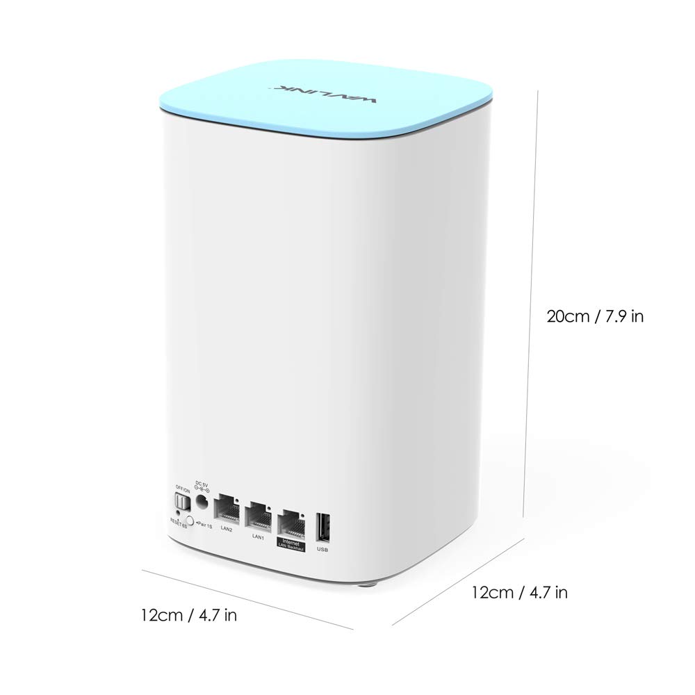 WAVLINK Mesh WiFi System Tri-Band WiFi Router Covers Up to 5,000 sq.ft, Speed up to 3Gbps, Wavlink Mesh with 6 Ethernet Ports