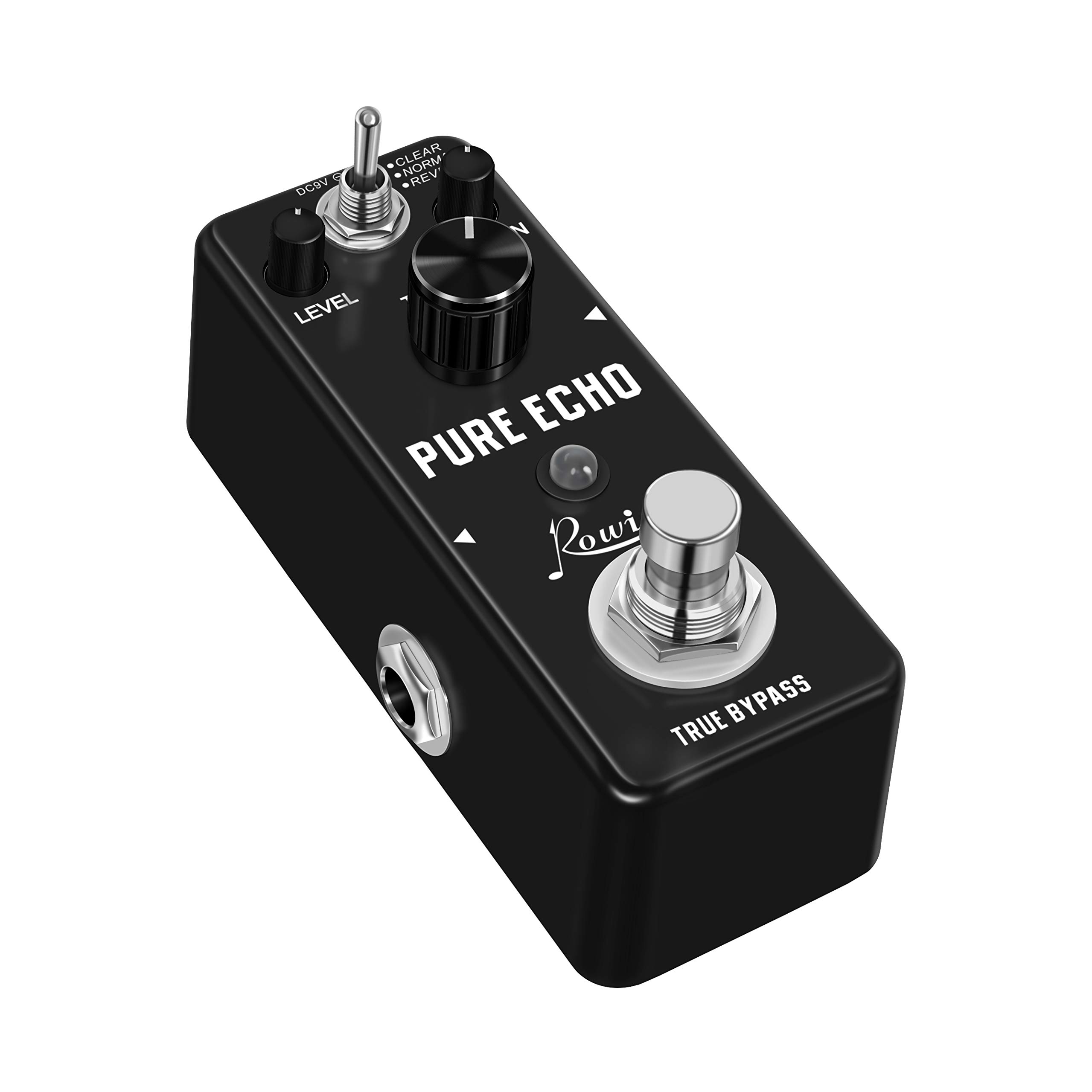 Rowin Pure Echo Digital Delay Guitar Effect Pedal with Clear/Normal/Reverse 3 Modes True Bypass Full Metal Shell