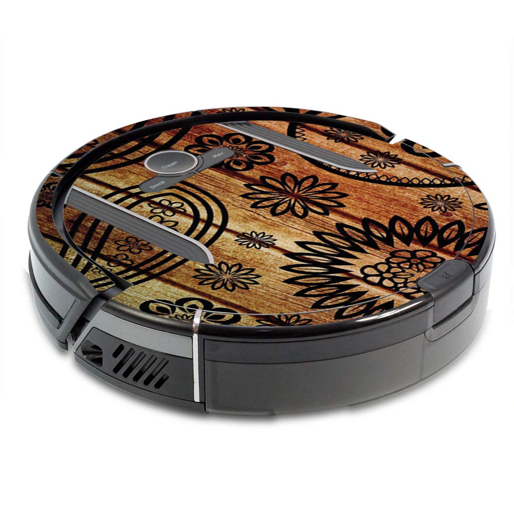 MightySkins Skin Compatible with Shark Ion Robot R85 Vacuum Minimum Coverage - Wooden Floral | Protective, Durable, and Unique Vinyl wrap Cover | Easy to Apply, Remove | Made in The USA