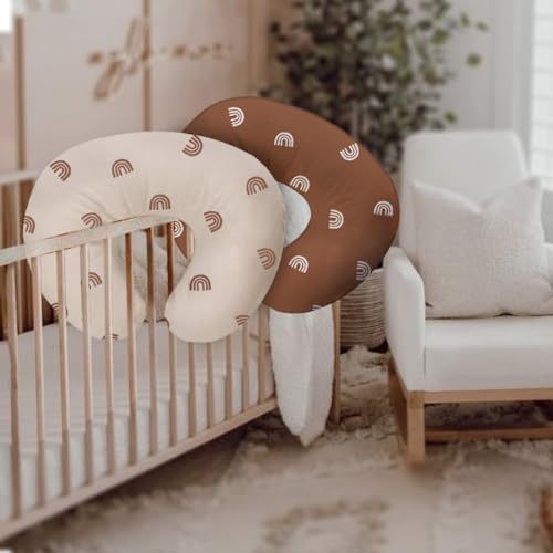 Nursing Pillow Cover 2 Pack,Neutral Breastfeeding Pillow Cover Fits 22.5in*18in Nursing Pillow for Baby Boy Girl, Neutral Baby Nursing Pillow Cover(Boho Rainbow Style)…