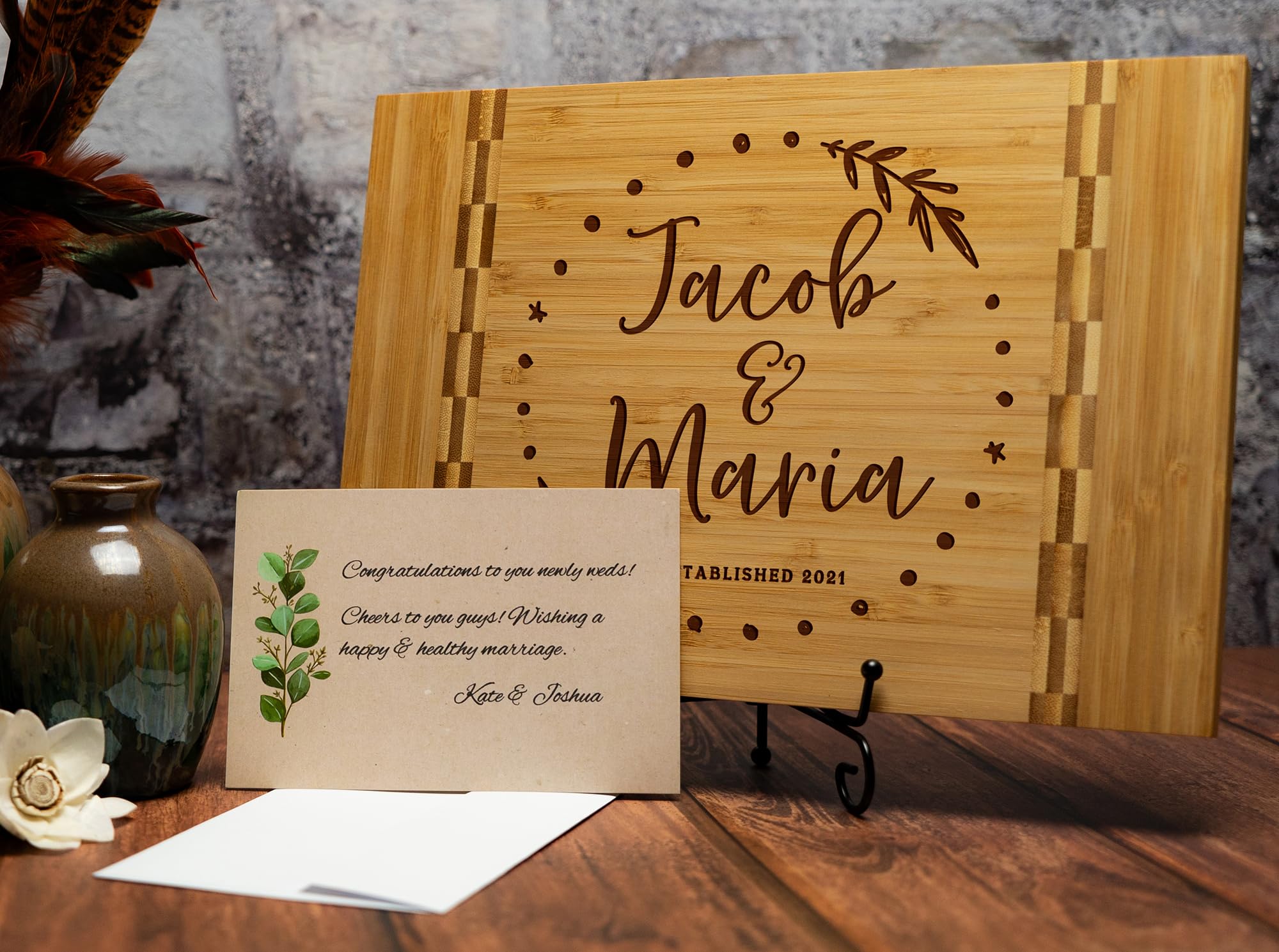 Tayfus Personalized & Monogrammed Cutting Boards - Customized Gifts for Christmas, Wedding, Anniversary, Realtor Closing - Handmade Custom Wooden Chopping Board - Customizable Wood Kitchen Block
